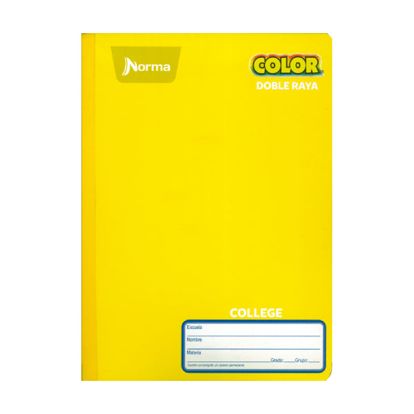 CUADERNO COLLEGE COSIDO COLOR 360 100 HJ DOBLE RAYA NORMA MNK ...
