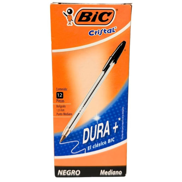 PLUMA BIC MEDIANO NEGRO 12 PZ BIC MNK – Mónerick Papelerías