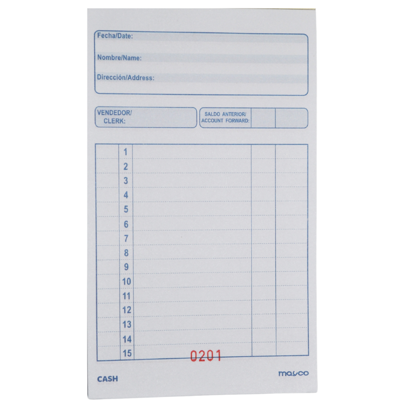 BILERA DUPLICADO PAPEL CARBON CASH MAYCO – Mónerick Papelerías