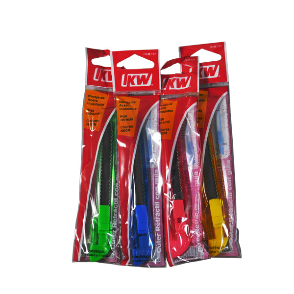 CUTTER RETRACTIL DELGADO CHICO IKW – Mónerick Papelerías